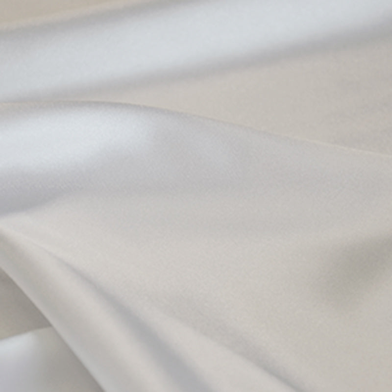 100% Polyester Heavy Satin Lining White | Silk Trader