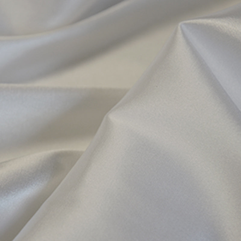 100% Polyester Stretch Satin White | Silk Trader