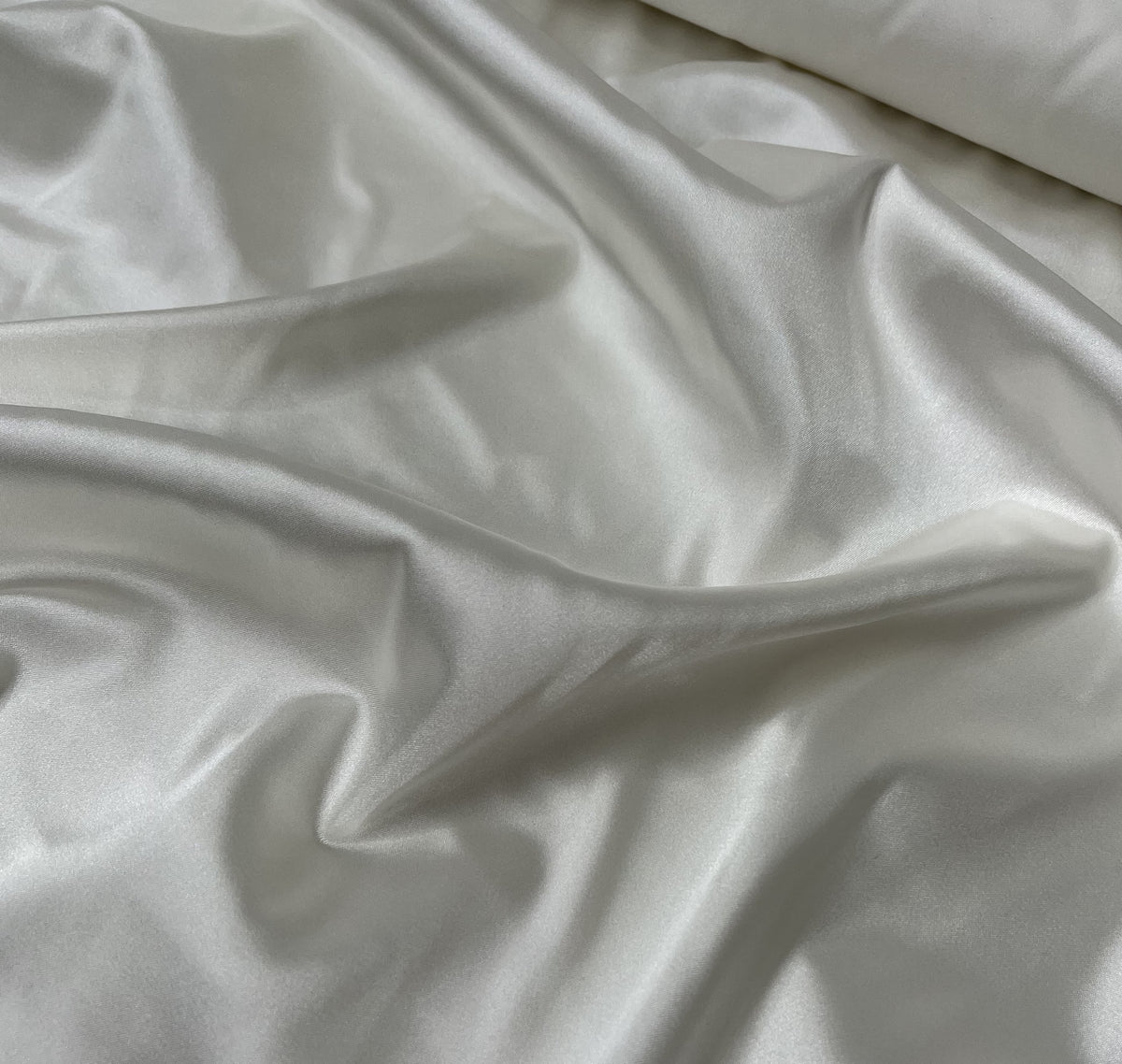 Polyester Stretch Satin Alabaster | Silk Trader