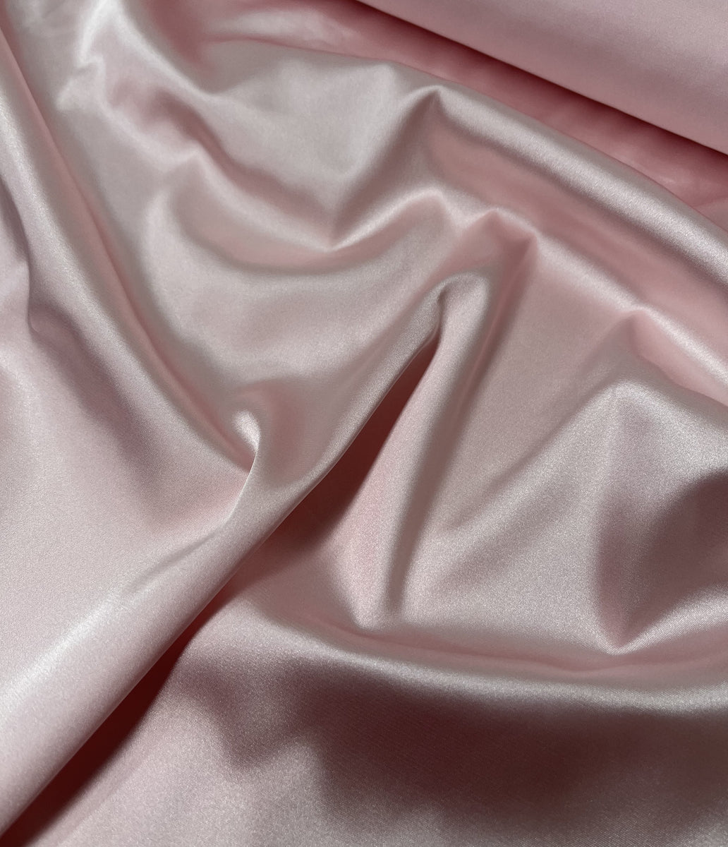 Polyester Stretch Satin Blush | Silk Trader