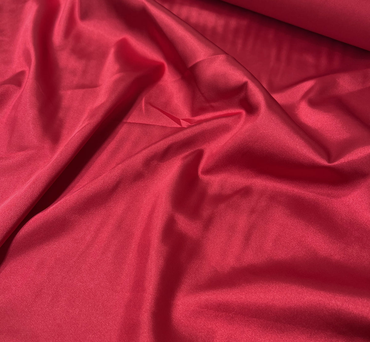 Polyester Stretch Satin Post Red | Silk Trader