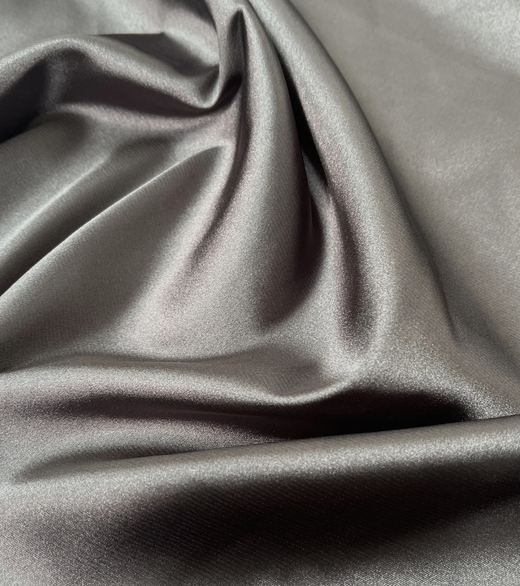 Polyester Stretch Satin Smoke | Silk Trader