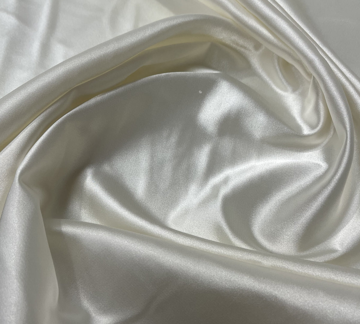 Polyester Stretch Satin Off White | Silk Trader